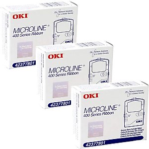 3 Pack 42377801 Ribbon, Black by OKIDATA (Catalog Category: Computer/Supplies & Data Storage / Ribbons)