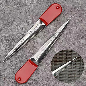 Wicker Weaving Tool, Stainless Steel with Non-Slip Silicone Handle Cover Knitting Tools, Engraved Dragon Pattern, Prying Tools Picking Tools for Knit and Repair Rattan Chair Table Basket