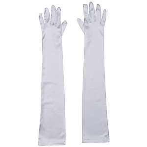 Leg Avenue Women's OS Extra Long Satin Gloves, White, One Size