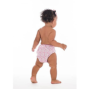 Elle Belle Baby 3 Stain Resistant - Charcoal Bamboo Lined All in one Diapers & 6 Charcoal Bamboo Inserts (Black & White)