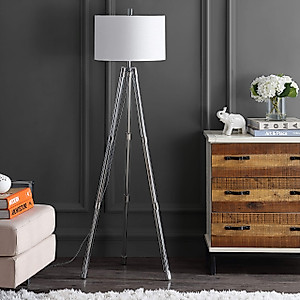 JONATHAN Y JYL2081A Arliss 60" Surveyor's Tripod Metal/Crystal LED Floor Lamp Contemporary,Glam,Modern,Transitional for Bedrooms, Living Room, Office, Reading, Chrome