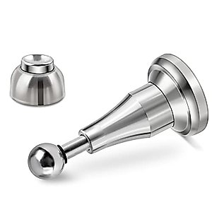 Door Stopper, Magnetic Door Stop, Hydraulic Shock Absorbent, Stainless Steel Heavy Duty Wall Mount Magnet Door Catch Holder Hold Door Open, Magnetic Door Stoppers for Bottom of Door, Brushed Nickel
