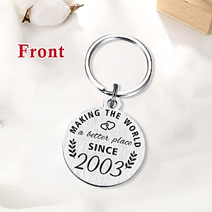 ABNTY 21st Birthday Gifts for Women Men, 21 Year Old Birthday Keychain, Born in 2003 Gifts, 2003 Birthday Decorations