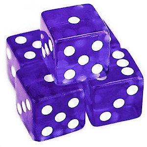 BBG Set of 10 Translucent 19mm Casino/Game Dice - Great for Most Games! (Purple)