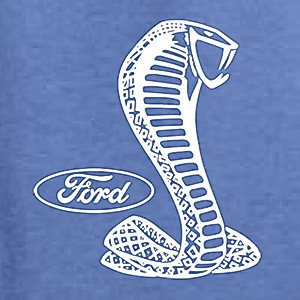 Wild Bobby Retro Ford Shelby Cobra Emblem Vintage White Logo Cars and Trucks Front and Back Unisex Graphic Hoodie Sweatshirt, Vintage Heather Blue, X-Large
