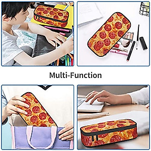 3d Pizza Pepperoni Large Capacity Pencil Case, Stationery Organizer, Double Zipper Compartment Pencil Bag, Cosmetic Bag, Teen Boys Girls School Office Supplies