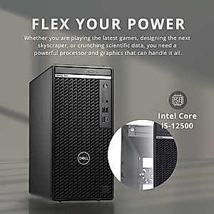 Dell OptiPlex 5000 Business Desktop Computer Tower, Intel Core 12th Gen i5-12500 Processor, 8GB RAM, 256GB PCIe SSD, ‎Intel UHD Graphics 770, DVD Drive, Windows 11 Pro, Black