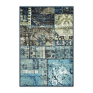 Superior Indoor Area Rug or Runner, Patchwork Rustic Leaves Floor Decor, Soft Plush Rugs For Living Room, Bedroom, Office, Kitchen, Dining, Aesthetic Home Accessories, Zelder Collection, 2' x 3'