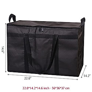DIOMMELL Large Capacity Insulated Food Delivery Bag, Reusable Grocery Warming Tote Insulation Bag for Hot and Cold Food Beverages Postmates Catering Shopping Groceries Picnic Camping