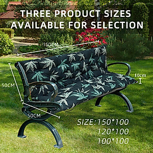 MZZDJJQ Replacement Cushions for Outdoor Swing, 2-3 Seat Porch Swing Cushions with Backrest, Thicken Swing Cushions for Outdoor Furniture with 8 Straps (Dark Curry, 48 * 40)