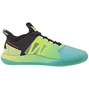 adidas Women's Adizero Ubersonic 4 Clay Tennis Shoe, Black/White/Pulse Lime, 8.5