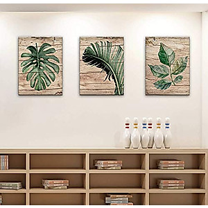 Banana Leaf Nature Wall Art Canvas Paintings kitchen Living room Painting For Wall Wall Art Green Tropical Leaf Art Small Wall Art FLower Canvas Wall Art Tropical Plant Wall Art Green Leaf Wall art