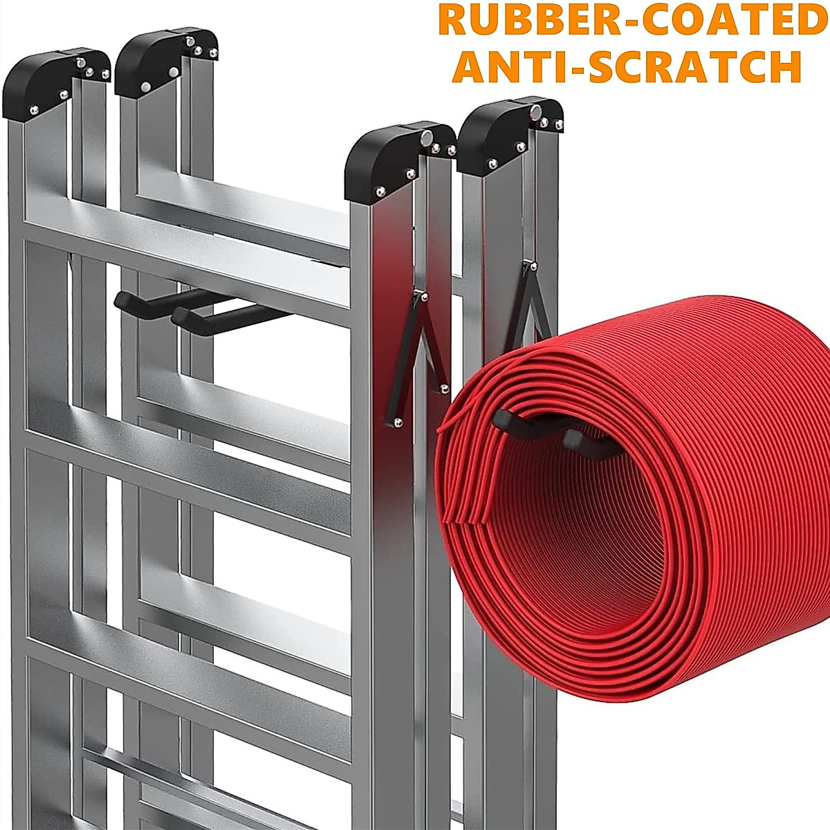 TORACK Garage Hooks Heavy Duty Tool Organizer, Wall Mount Hanger Rack Garage Storage Utility Hooks for Car Tires, Ladders, Chairs, Strollers, Power Tools, Garden Tools (2 Pack, 12.4" Hooks)