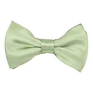 Romario Manzini Solid Light Sage Green Color Men's Pre-Tied Bow Tie