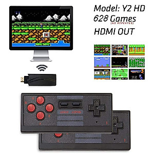 Retro Game Console, 4K HDMI HD Built-in 628 Classic Video Games USB Handheld Retro Gamepad Controller, Home HD Y2 Classic Video TV Game Box Controller