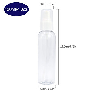 TrendBox 12 Pack Plastic Empty Bottles with Duckbill Pump Cap for Shampoo, Lotions, Liquid Body Soap, Cream (4 oz / 120 ml)