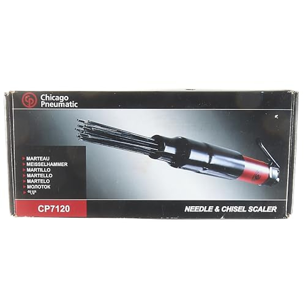Chicago Pneumatic CP7120 Air Powered Adjustable Needle Scaler and Chisel, 4,600 BPM, Red