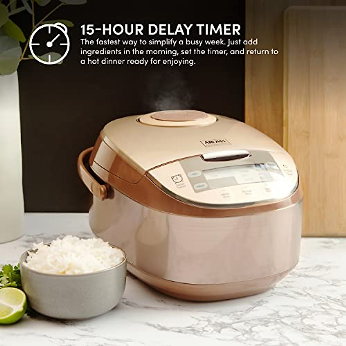 Aroma Housewares ARC-6106 Aroma Professional 6 Cups Uncooked Rice, Slow Cooker, Food Steamer, MultiCooker, Champagne