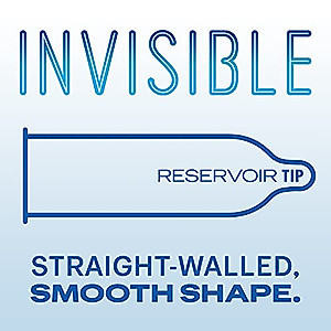 Condoms, Ultra Thin Lubricated Natural Latex, Durex Invisible Condoms, 8 Count - Ultra Sensitive, Lubricated, Transparent