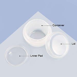 LONGWAY 1 Oz (30ML) Little Plastic Jars with Lids and Inner Liners | Empty Lotion Containers/Travel Cream Containers - for Salves,Lotions and Creams, Cosmetic Jars & BPA Free (Pack of 12, Clear)