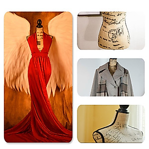 Female Mannequin Adjustable Dress Form-Large Torso Tripod Stand Display，100% Handmade Soft Stretchy，Adjustable Height Style， for Sewing Display-Mannequin Body Torso with Tripod Base Stand（Letter）