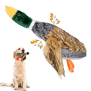 wangstar Squeaky Dog Toy for Puppy Dogs Toys to Keep Them Busy Mallard Duck Stuffed Dog Toys for Medium Small Dogs, 9" x3 Wild Duck