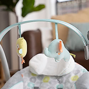 Ingenuity 5-Speed Portable Baby Swing with Music, Nature Sounds & Battery-Saving Technology - Hugs & Hoots, Swing 'n Go, 0-9 Months