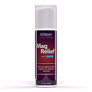 Jigsaw Health MagRelief | Ultra Pure Magnesium Lotion | with Zechstein Magnesium Chloride and OptiMSM | Fragrance Free | 5 Ounces
