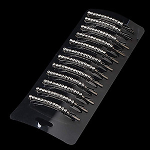 12 Pieces Rhinestone Bobby Pins, Silver Metal Hair Clips Diamond Bobby Pins Crystal Hair Pin for Prom Bridal Wedding Hair Accessories Gift Stocking Stuffers for Women Girls