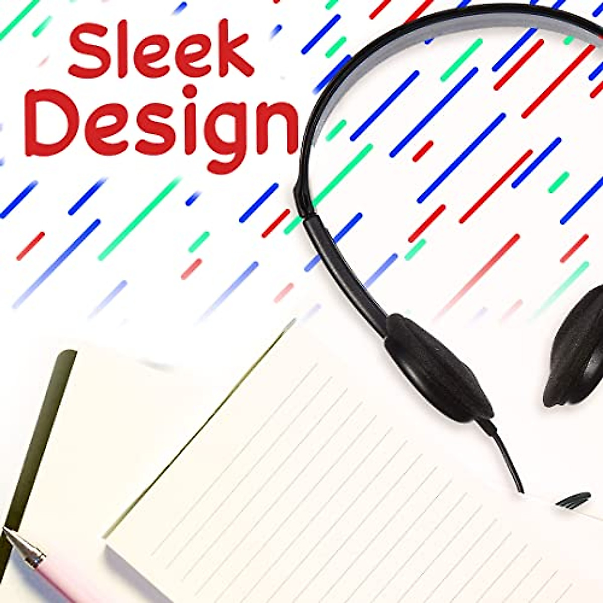 Maxell - 190319 Stereo Headphones - 3.5mm Cord with 6-Foot Length - Soft Padded Ear Cushions, Adjustable Headband for Comfort - Sleek, Lightweight, Wired for Reliable Connection – Black