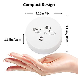 Geevon 6 Pack Water Leak Detectors, 100dB Water Sensor Alarms Flood Detector for Basements, Bathrooms, Laundry Rooms, Kitchens, Garages, and Attics, Water Alarms Battery-Operated (Battery Included)