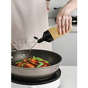 MXY Syrup Squeeze Bottle Salad Vinegar Ketchup Condiments Dispenser Olive Oil Soy Sauce Bottle Honey Container with Lid 250ml (White)