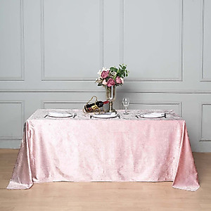 Tableclothsfactory 90 x 132 Inch Rose Gold Rectangle Tablecloth - Premium Velvet Table Cloth for Wedding, Party, Banquet, and Events