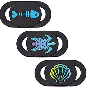 Veekyvicky Laptop Camera Cover Slide Webcam Cover for Privacy Fits for Mini PC, PC, Surface, Tablet, Desktop Computer, Smart Phone - 3 Packs, Ocean