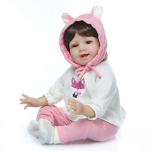 LOVEDOLL Reborn Girl Baby Doll Clothing for 20-23 Inch Realistic Newborn Lifelike Baby Girl Pink Clothes Outfit with Hat