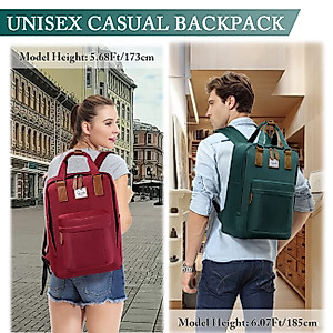 VASCHY School Backpack for Women Men, Travel Backpack Water Resistant College High School Computer Bag Student Bookbag,Green