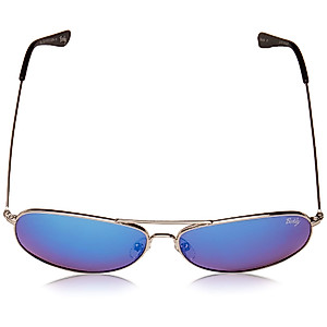 Berkley Diamond Sunglasses Silver/Smoke/Blue Mirror, Small/Medium