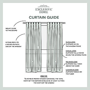 Exclusive Home Loha Light Filtering Pinch Pleat Curtain Panel Pair, 84" Length, Winter White