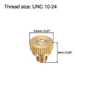 uxcell Brass Misting Nozzle - 10/24 UNC 0.1mm Orifice Dia Replacement Heads for Outdoor Cooling System - 10 Pcs