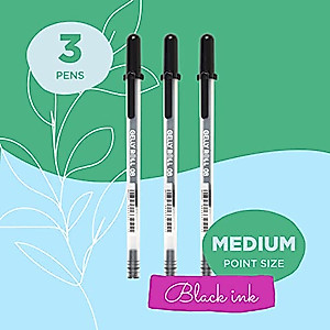 SAKURA Gelly Roll Gel Pens - Medium Point Ink Pen for Journaling, Art, or Drawing - Classic Black Ink - Medium Tip - 3 Pack