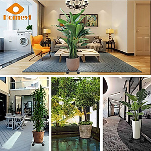 Plant Caddy with Wheels Heavy Duty Metal Iron Large Potted Plant Stand Holder Move Around Indoor Outdoor Garden Patio Flower Pot Planter Adjustable Rolling Dolly Casters with Locking Black 13 Inches …