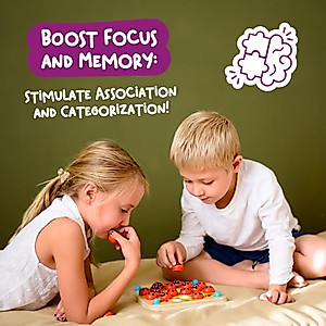 Nene Toys Educational Memory Extension Cards - 24 Extra Themed Patterns – Additional Matching Cards with Numbers, Letters, Animals, Body Parts [Nene Toys Exclusive Size]