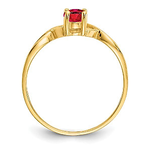 IceCarats 10K Yellow Gold Red Ruby Ring Gemstone Band July Birthstone Jewelry Size 7.00