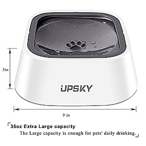 UPSKY Dog Bowl Dog Water Bowl No Spill Pet Water Bowl No Drip Slow Water Feeder Dog Bowl No-Slip Pet Water Dispenser 35oz Slow Drinking Bowl for Dogs and Cats