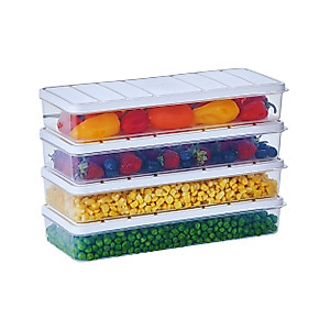 Selka Home - Airtight Food Storage Containers with Lids, Freezer Organizer Bins, Nora 4 Piece, 34 Oz, Storage Container, Ecru