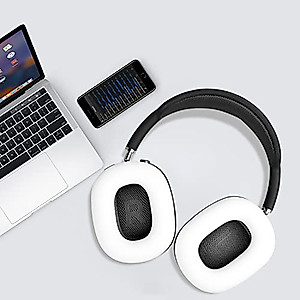 SOULWIT Silicone Ear Pads Cover Protector for AirPods Max Headphones Cushions, Sweatproof, Easily Washable, Rugged Durability - White