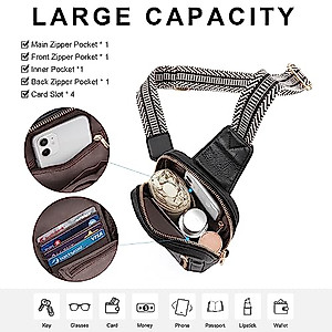 CLUCI Small Sling Bag for Women Vegan Leather Crossbody Chest Bags Trendy, Women's Fanny Pack