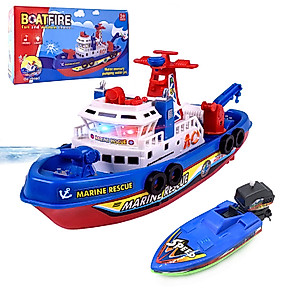 OSIAOIUDOA Baby Bath Toys , Light Up Pool Bathtub Toy Boat with Water Sprinkler Bath Toys for Kids Ages 4-8(Includes 2 Boat)