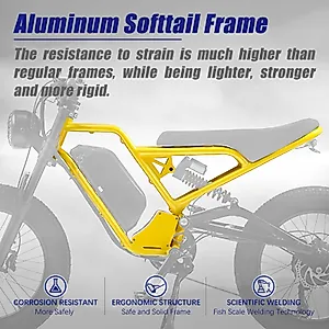 Helasdvt MZB1 1500W Electric Mountain Bike,48V18A Removable Battery,35MPH Adult Electric Bike,20 Inch Fat Tire Retro Electric Bike,7Speed,with Suspension Fork,Hydraulic Brake System(Yellow 1 Battery)…