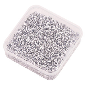 YAKA 1800pcs 5mm Dull Silver Plated Iron Open Jump Rings Connectors Bulk for DIY Craft Earring Necklace Bracelet Pendant Choker Jewelry Making Findings and Key Ring Chain Accessories Nickel